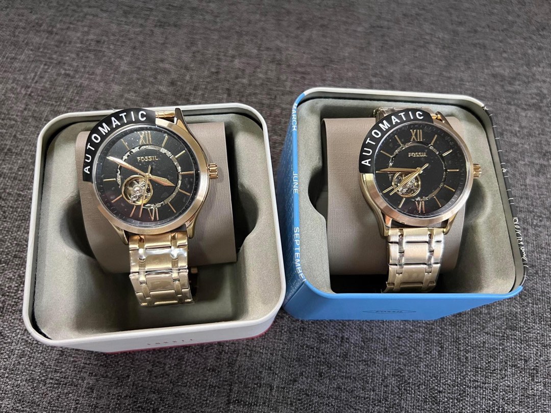 Fossil Fenmore Automatic Gold-Tone Stainless Steel Watch, Men's Fashion ...