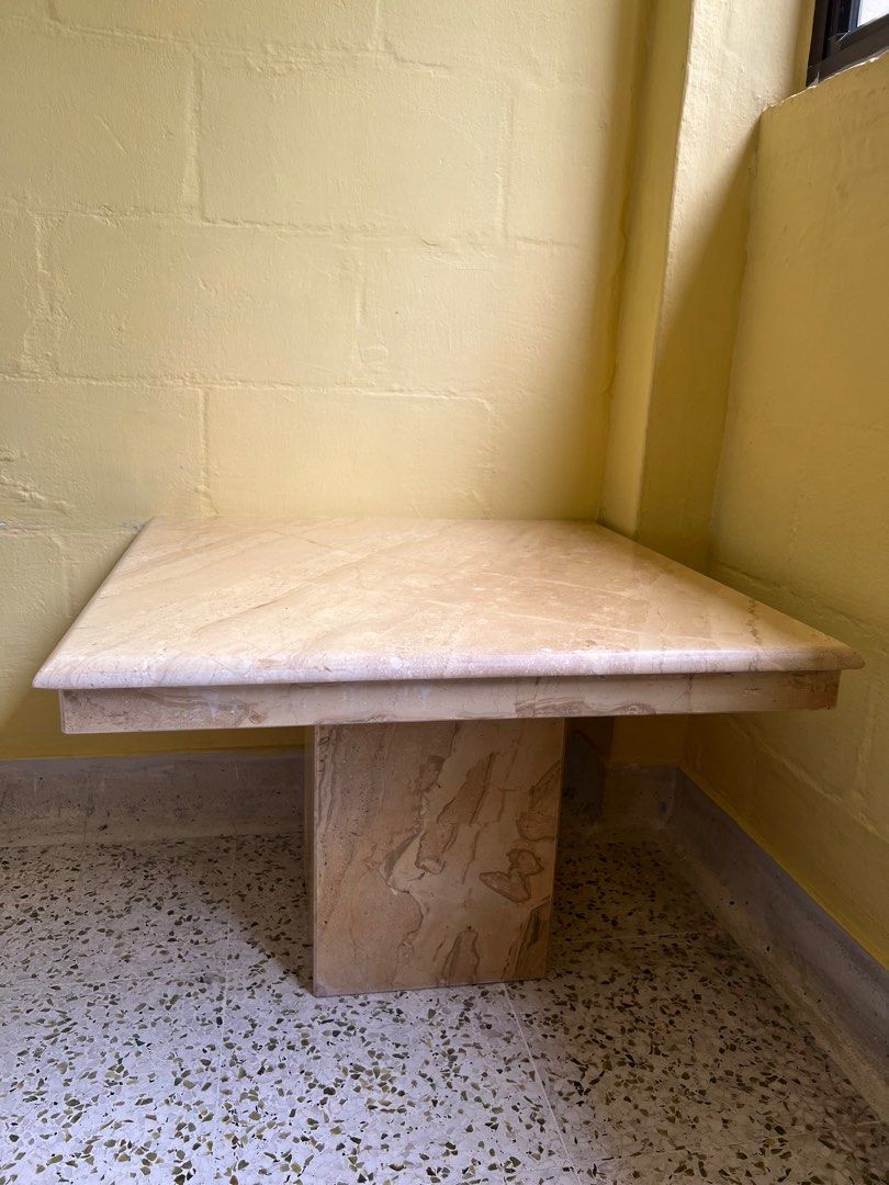 Full Marble side table ( top & bottom), Furniture & Home Living ...