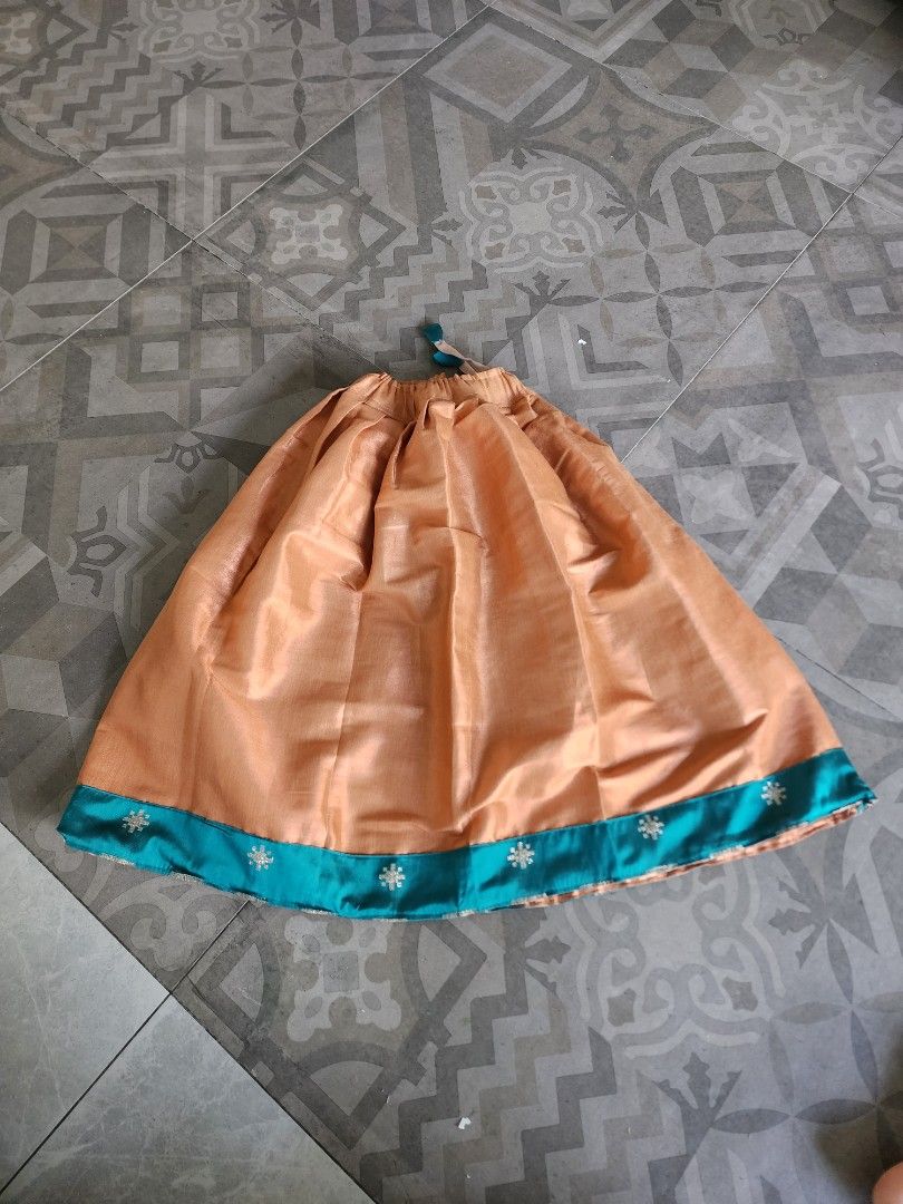 Green pavadai thavani traditional outfit, Babies & Kids, Babies & Kids ...