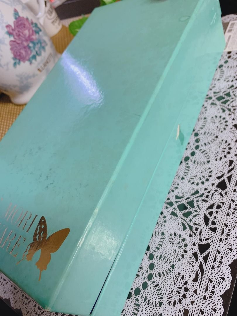 HANAE MORI Coffee Cup & Saucer Gold Lip Red Blue CHO Butterfly Pattern ...