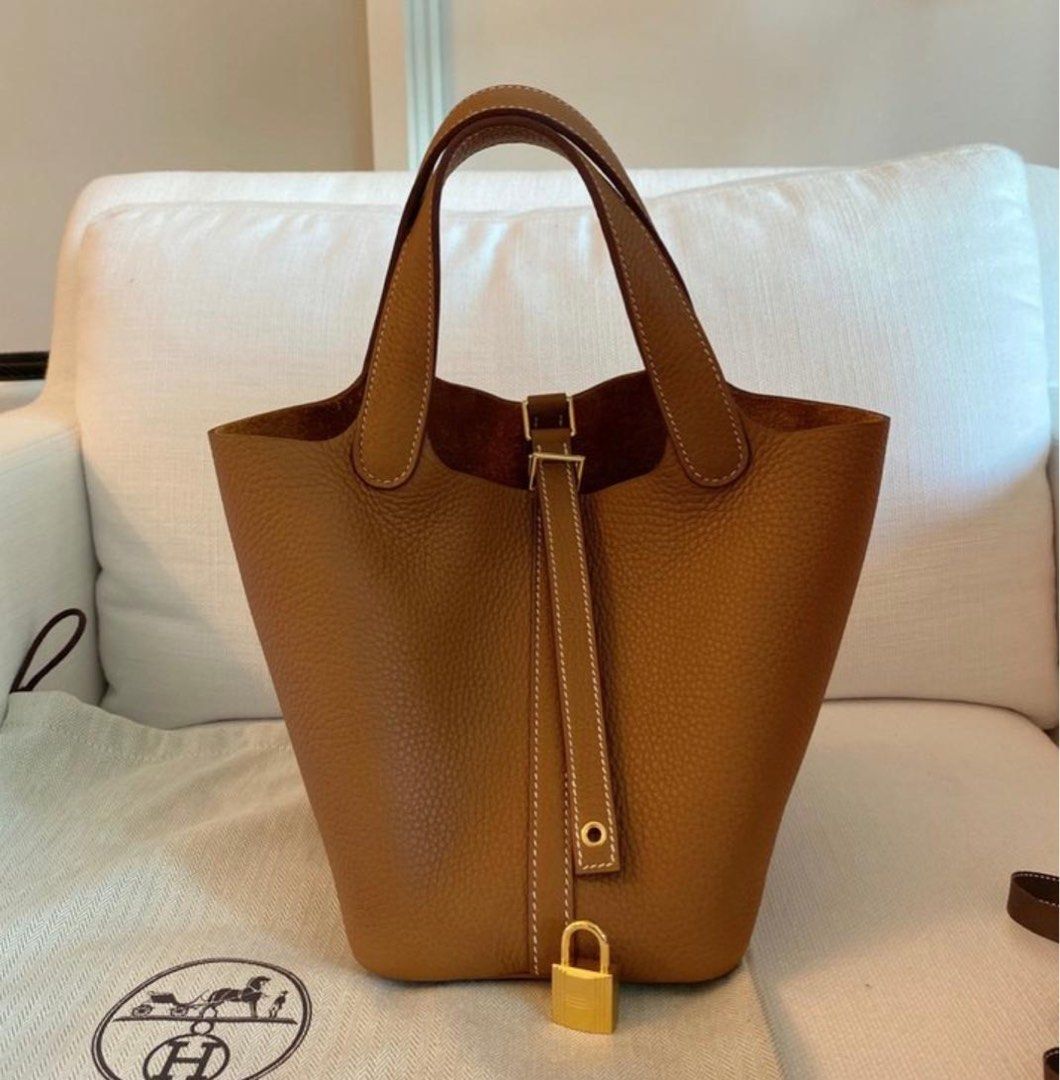 BNIB Hermes Picotin Lock 18 Taurillon Clemence 37 Gold, Luxury, Bags ...