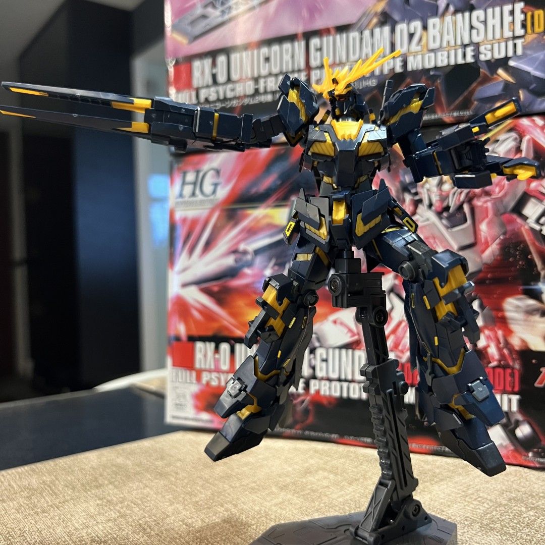 HGUC Unicorn Banshee Destroy Mode Built Gundam Kit, Hobbies & Toys ...