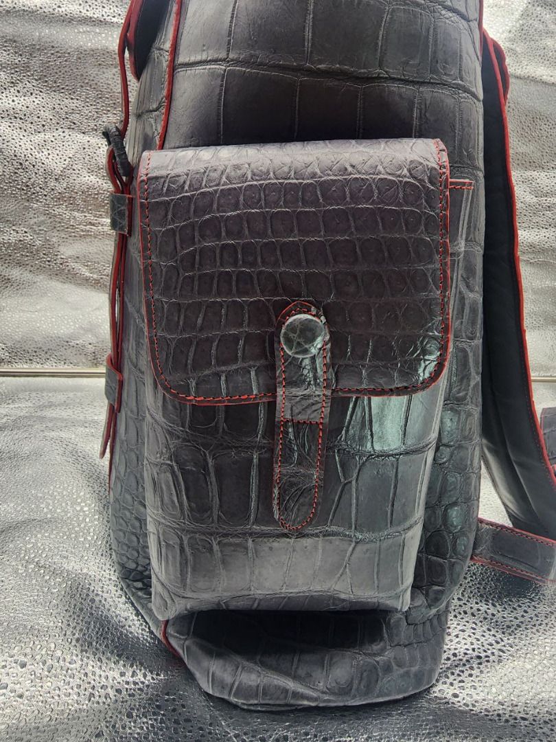 Huge Genuine Crocodile Skin Leather Belly Backpack, Men's Fashion, Bags ...
