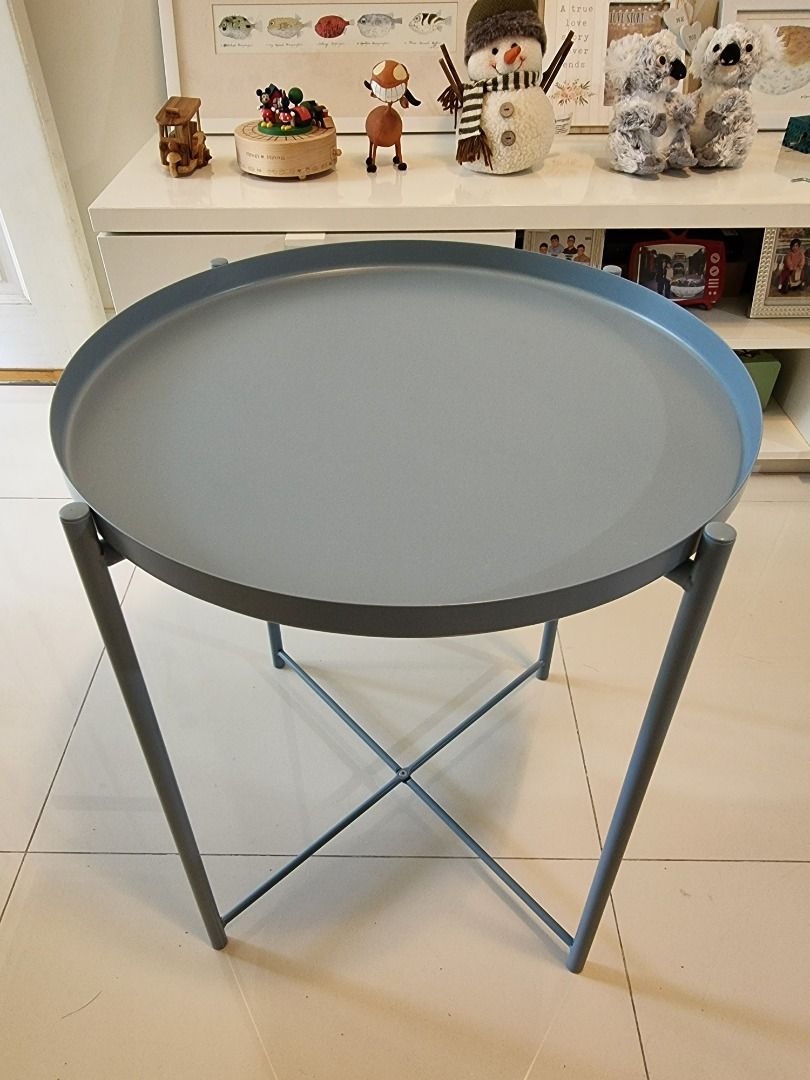 IKEA Blue Tray table (GLADOM), Furniture & Home Living, Furniture ...