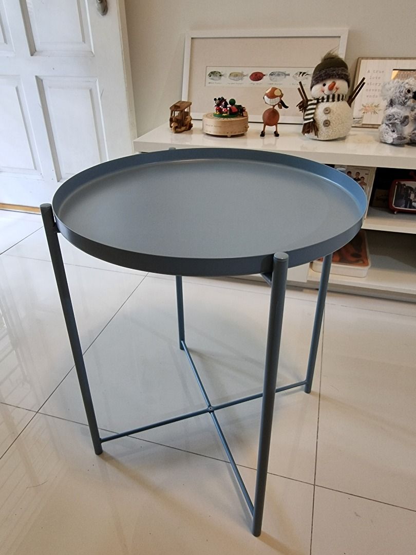 IKEA Blue Tray table (GLADOM), Furniture & Home Living, Furniture ...