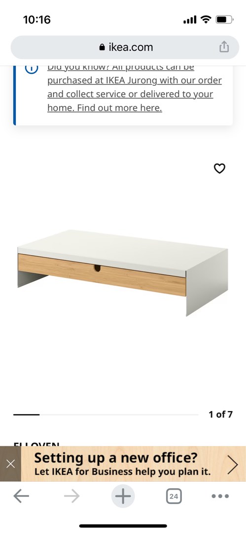 IKEA Monitor stand with drawer, Computers & Tech, Desktops on Carousell
