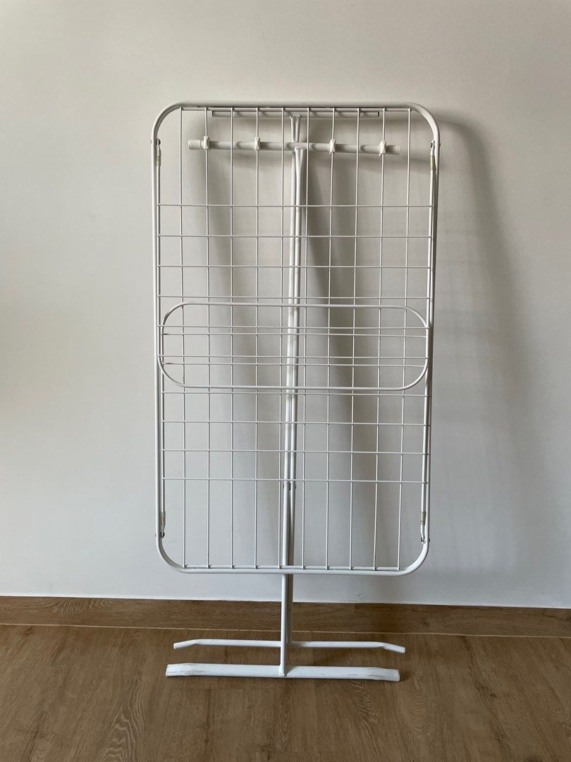 Ikea white clothes drying rack - complete set with all 4 hooks ...