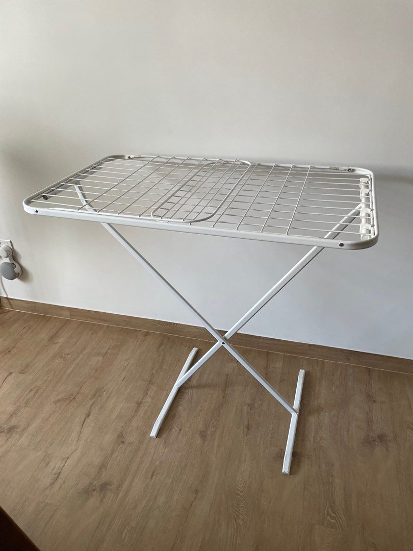 Ikea white clothes drying rack - complete set with all 4 hooks ...