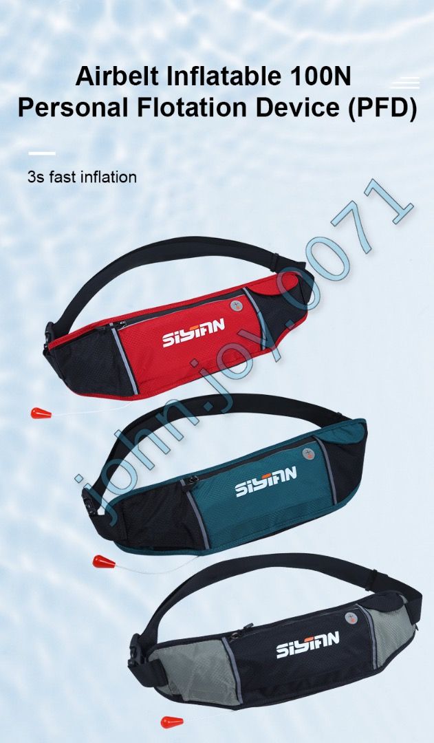 Inflatable 100N Airbelt Personal Flotation Device (PFD) Lifejacket SUP ...