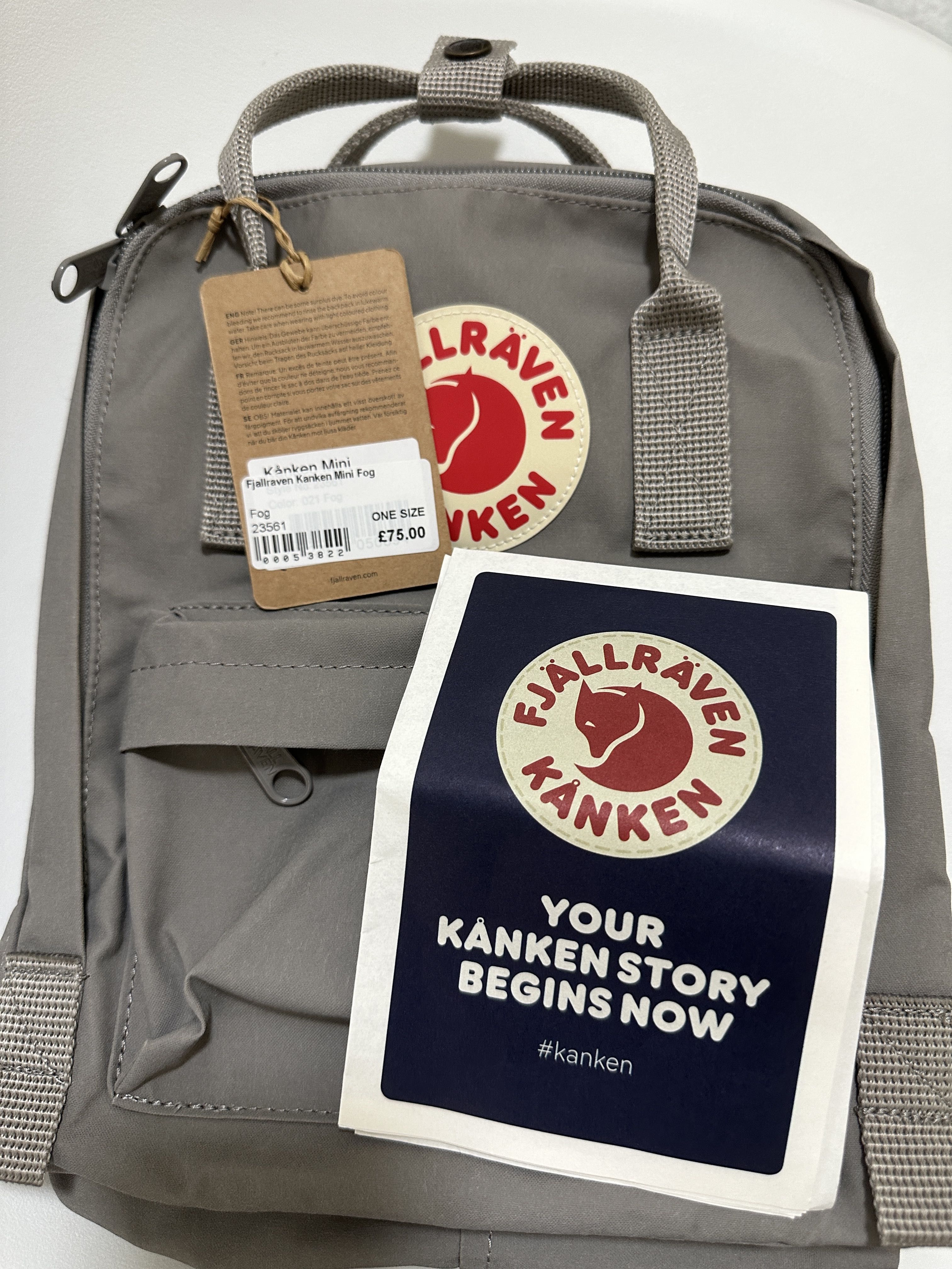 Kanken Mini Backpack (Fog) - Brand New, Women's Fashion, Bags & Wallets ...