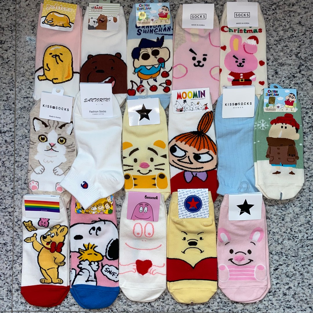 Korea Premium Cartoon Socks Cute Socks, Women's Fashion, Watches ...