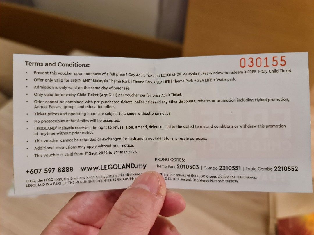 Legoland Malaysia Free Child Ticket Tickets Vouchers Flights