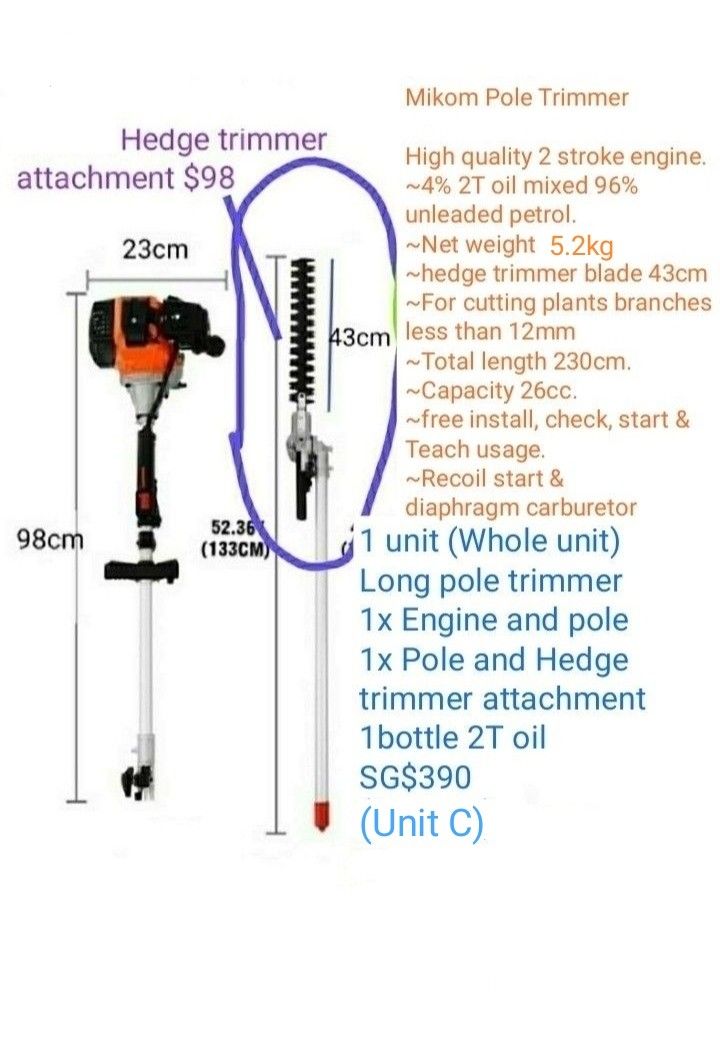 Long Reach trimmer (Petrol Engine), Furniture & Home Living, Gardening ...