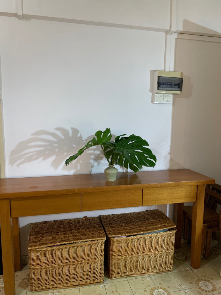 Long table with drawers, Furniture & Home Living, Furniture, Tables ...