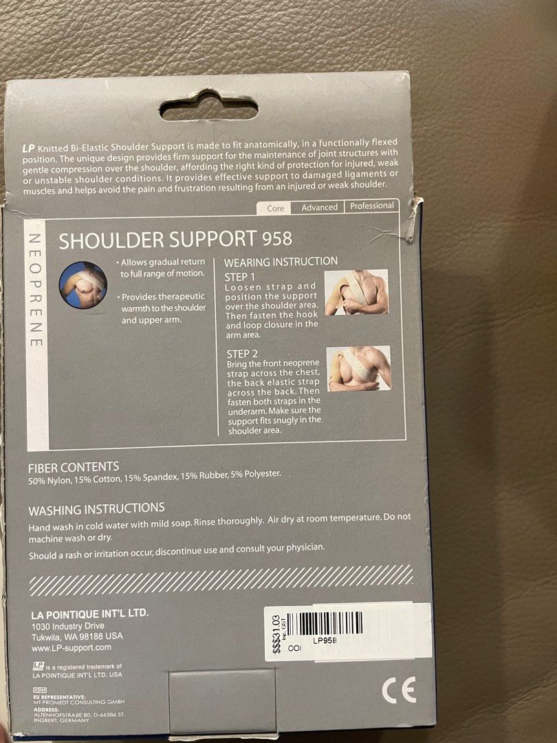 LP Shoulder Support, Health & Nutrition, Braces, Support & Protection ...
