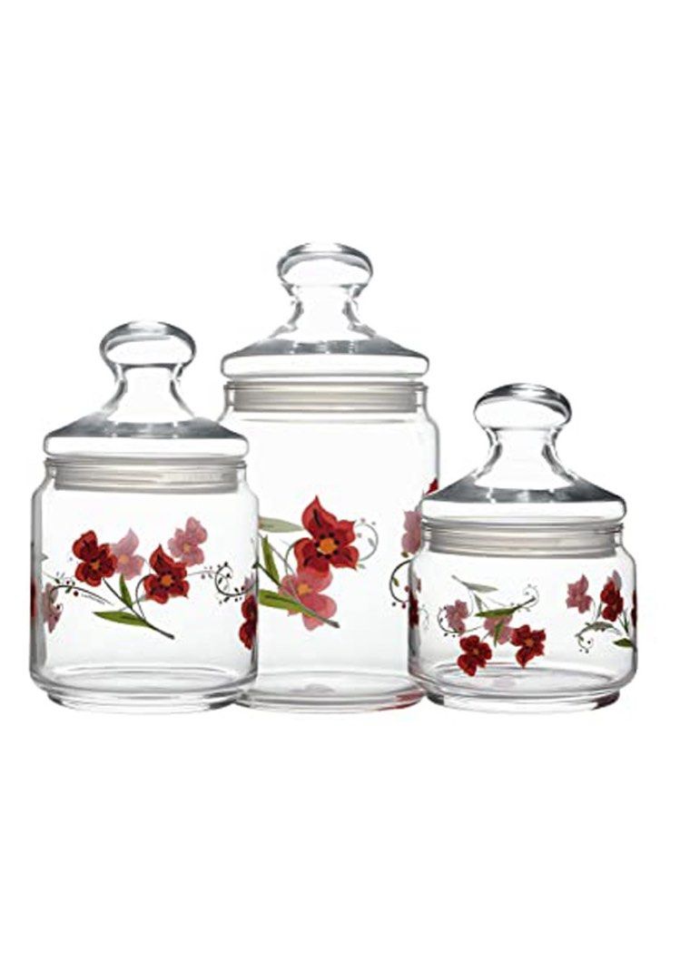 Luminarc Anthia Glass Jar 3 pcs Set, Furniture & Home Living ...