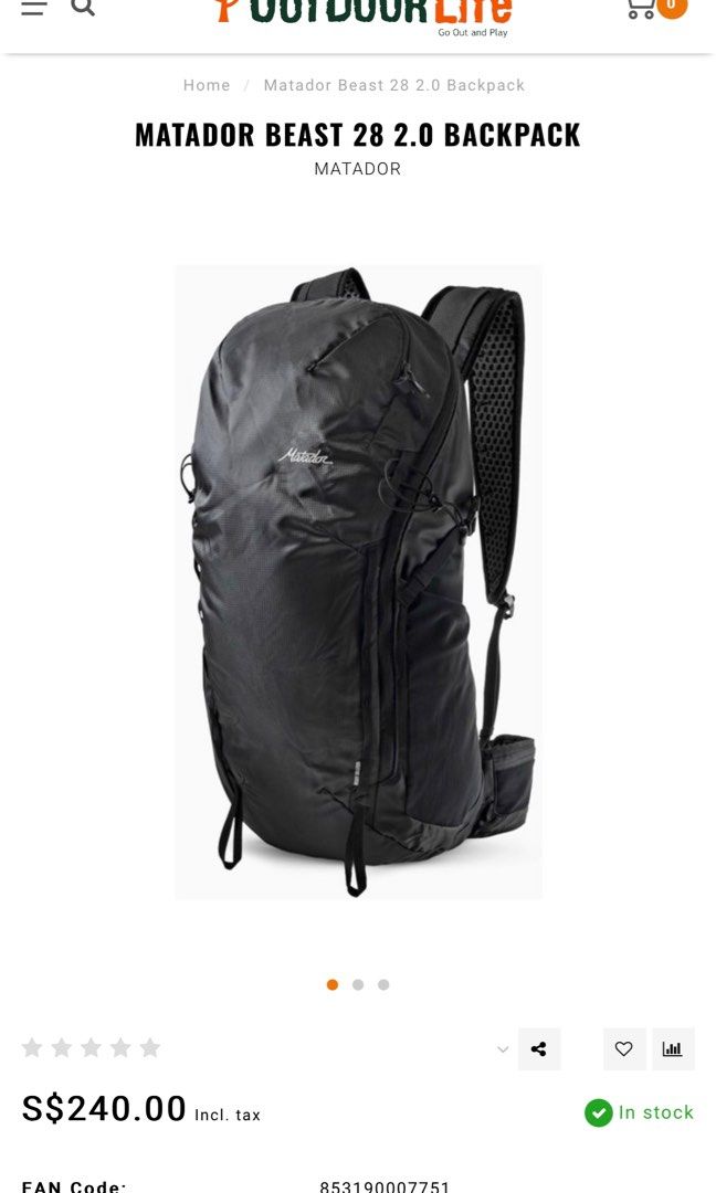 Matador BEAST 28L - V2 Packable Backpack - BNIB, Men's Fashion, Bags ...