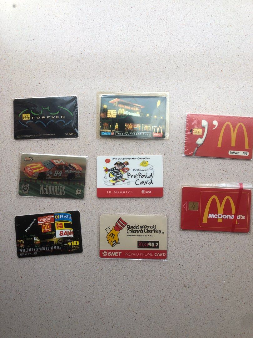 McDonald’s Phone Cards - 15pcs, 興趣及遊戲, 收藏品及紀念品, 古董收藏 - Carousell