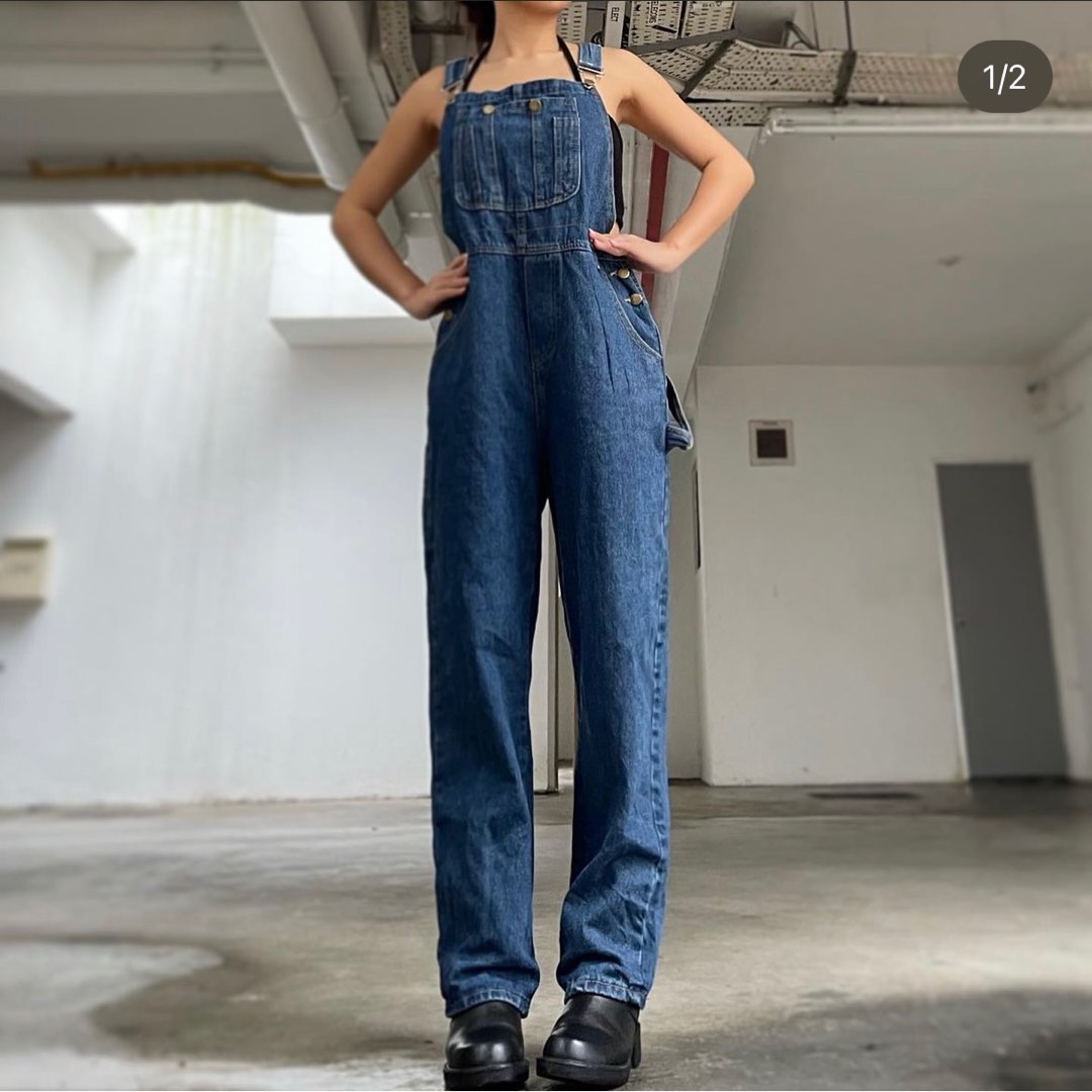 Mid Wash Overalls, Women's Fashion, Dresses & Sets, Jumpsuits on Carousell