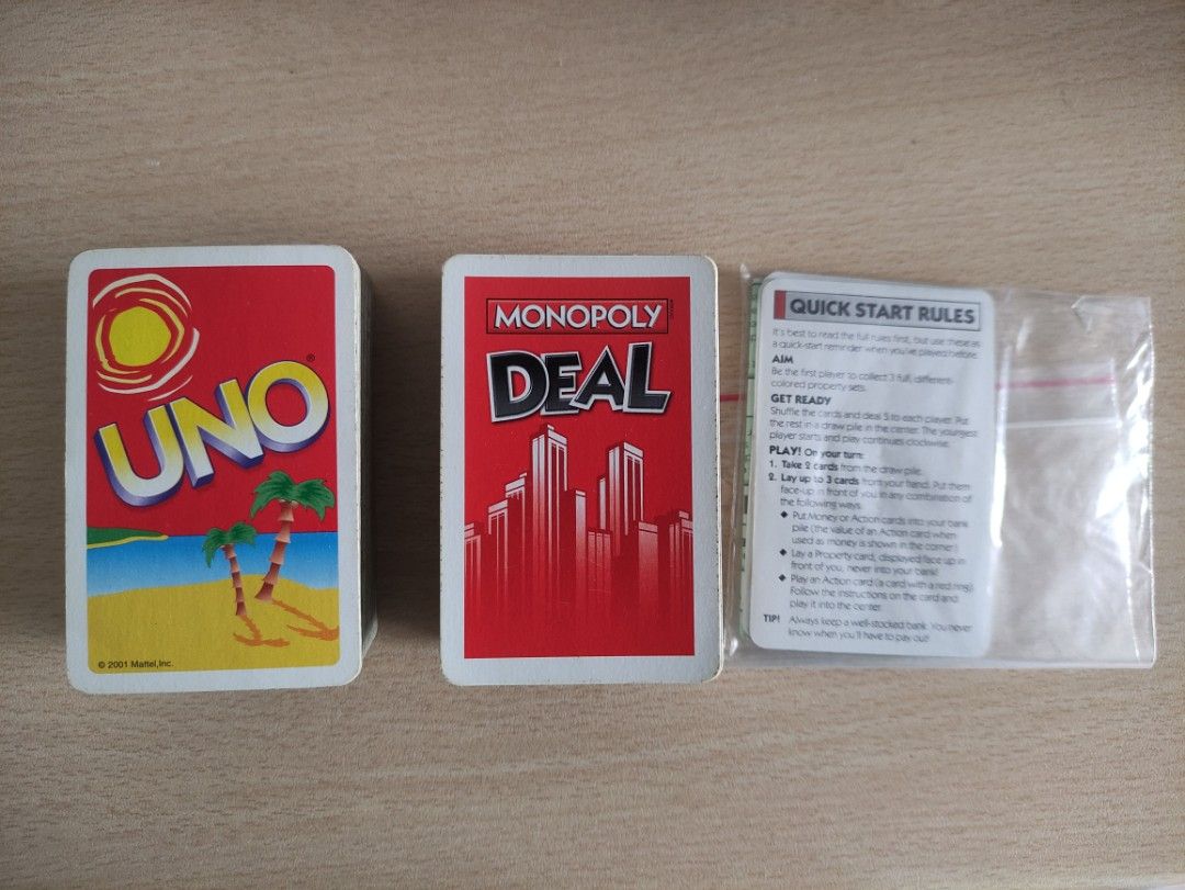Monopoly Deal Uno Beach board card game, Hobbies & Toys, Toys & Games ...