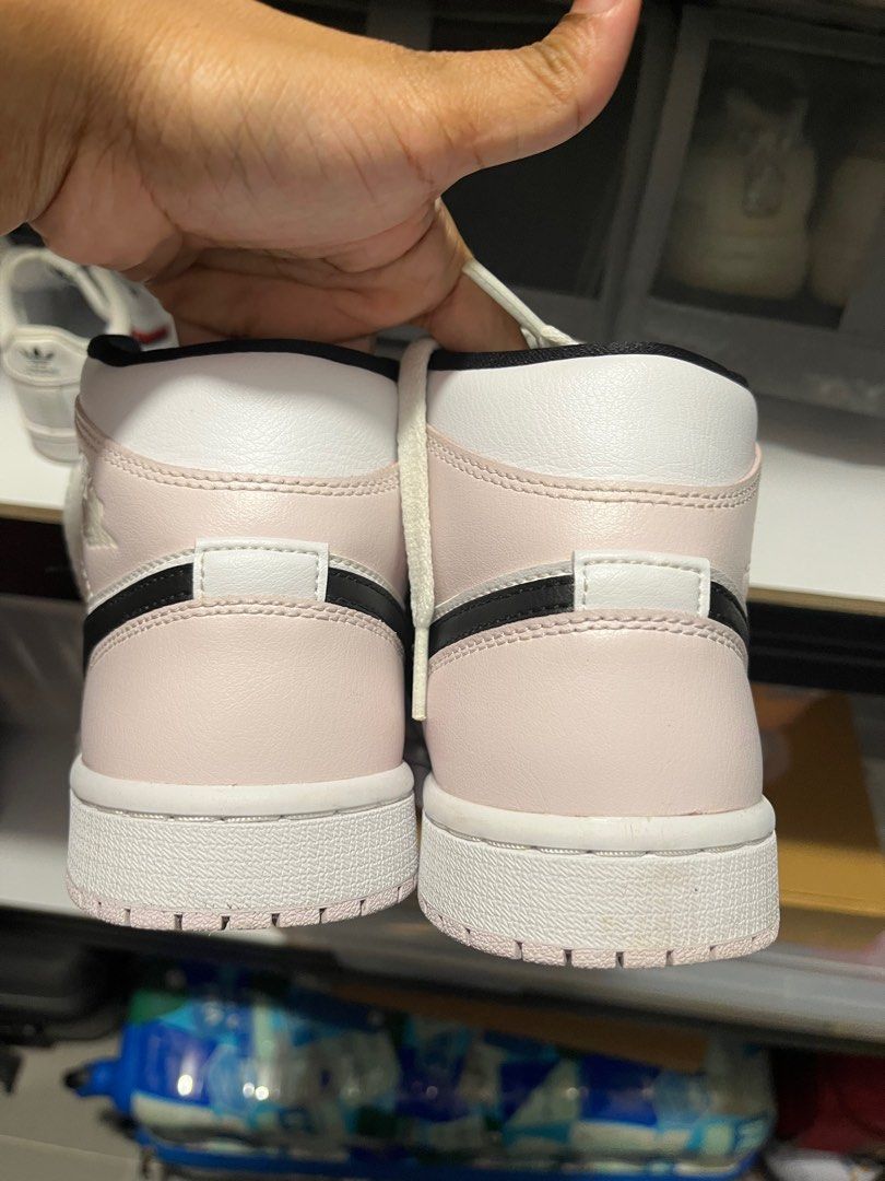 Nike Air Jordans 1 mid Barely Rose, Women's Fashion, Footwear, Sneakers ...
