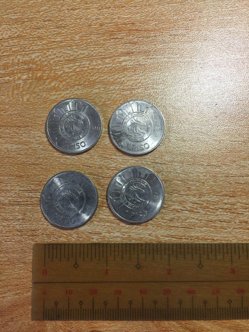 philippine peso 1 peso coin (150 yrs commemoration) - 4 pcs take all on ...
