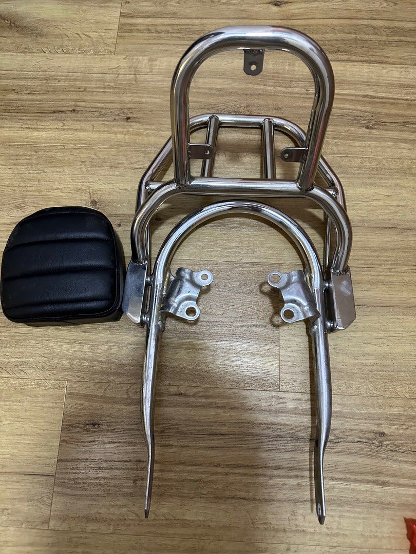 Pillion back rest/ custom rear rack, Motorcycles, Motorcycle ...