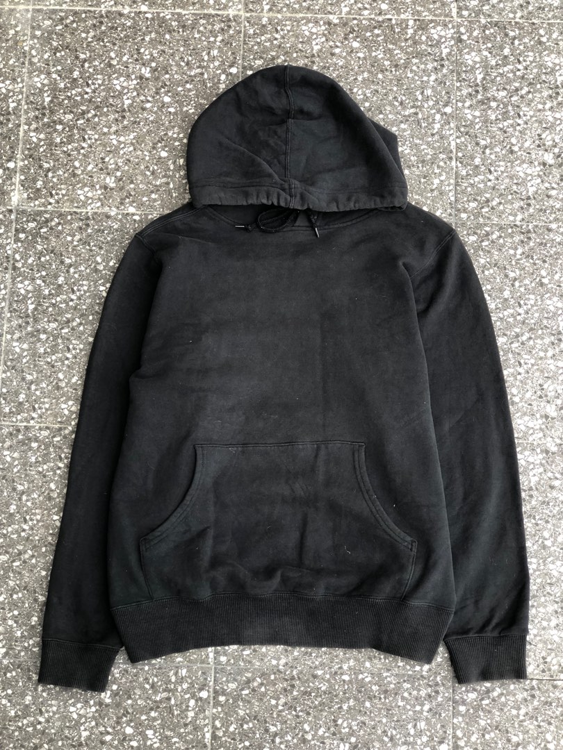 Plain Black Hoodie on Carousell