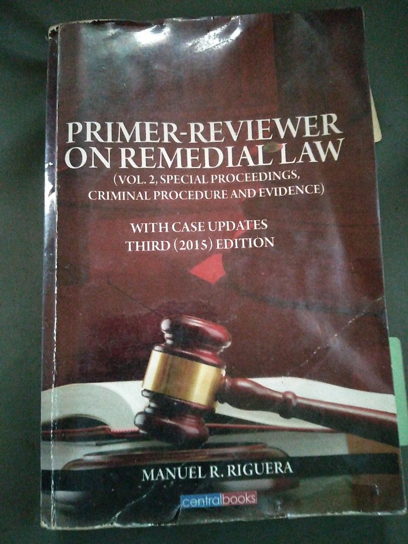 Primer Reviewer Remedial Law 2, Hobbies & Toys, Books & Magazines ...