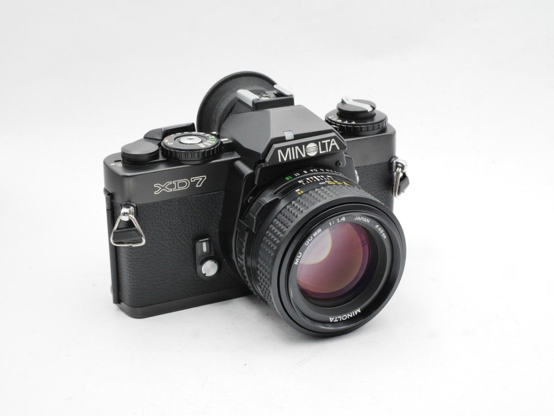 [PRO Serviced] RARE Minolta NEW LOGO XD7 Film SLR + MD 50mm F1.4 Lens ...