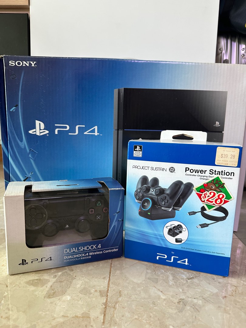 PS4 500GB with extra new DualShock 4 wireless controller and Power ...