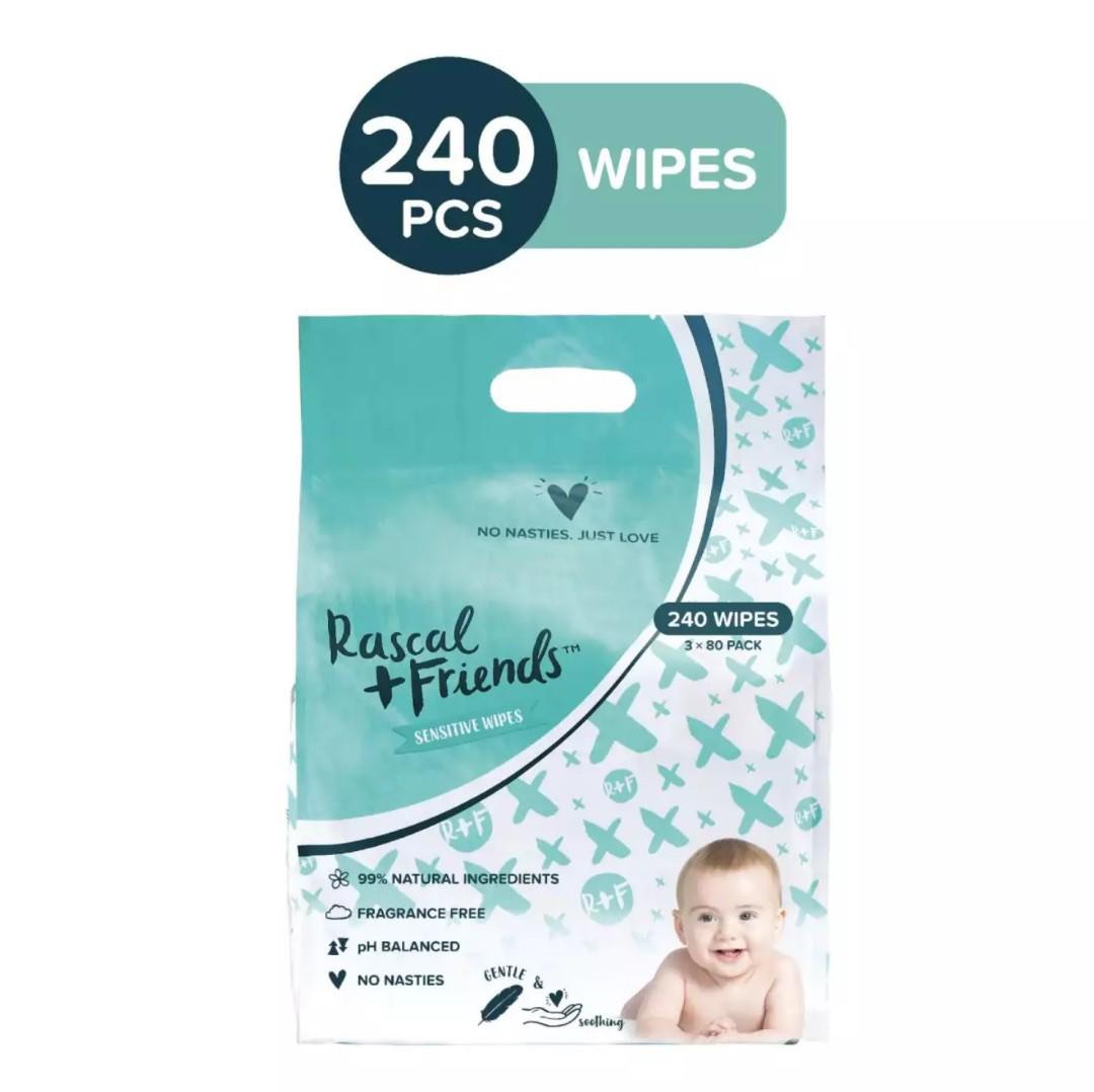 Rascal + Friends Sensitive Baby Wipes 3x80s, Babies & Kids, Bathing ...