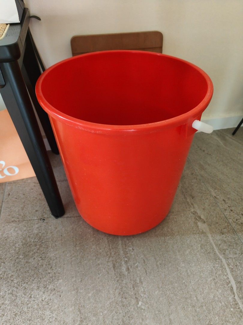 Red pail, Furniture & Home Living, Cleaning & Homecare Supplies ...