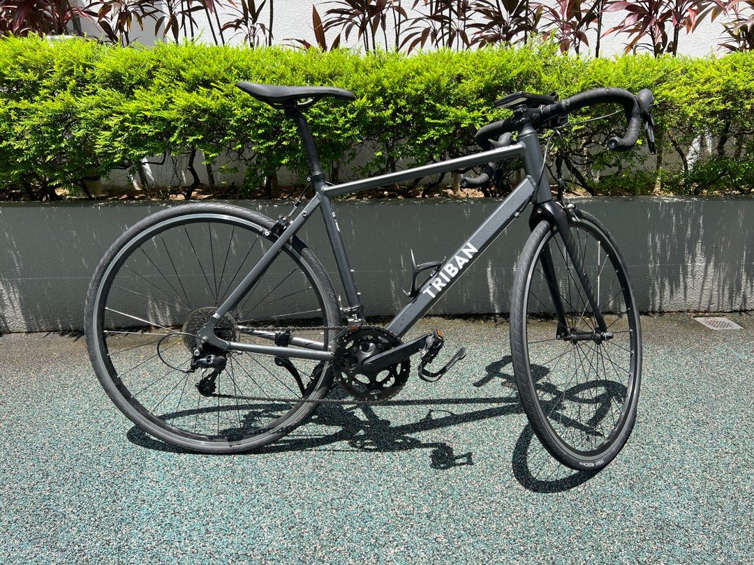 Road Bike Triban RC 120 8 speed - Grey, Sports Equipment, Bicycles ...