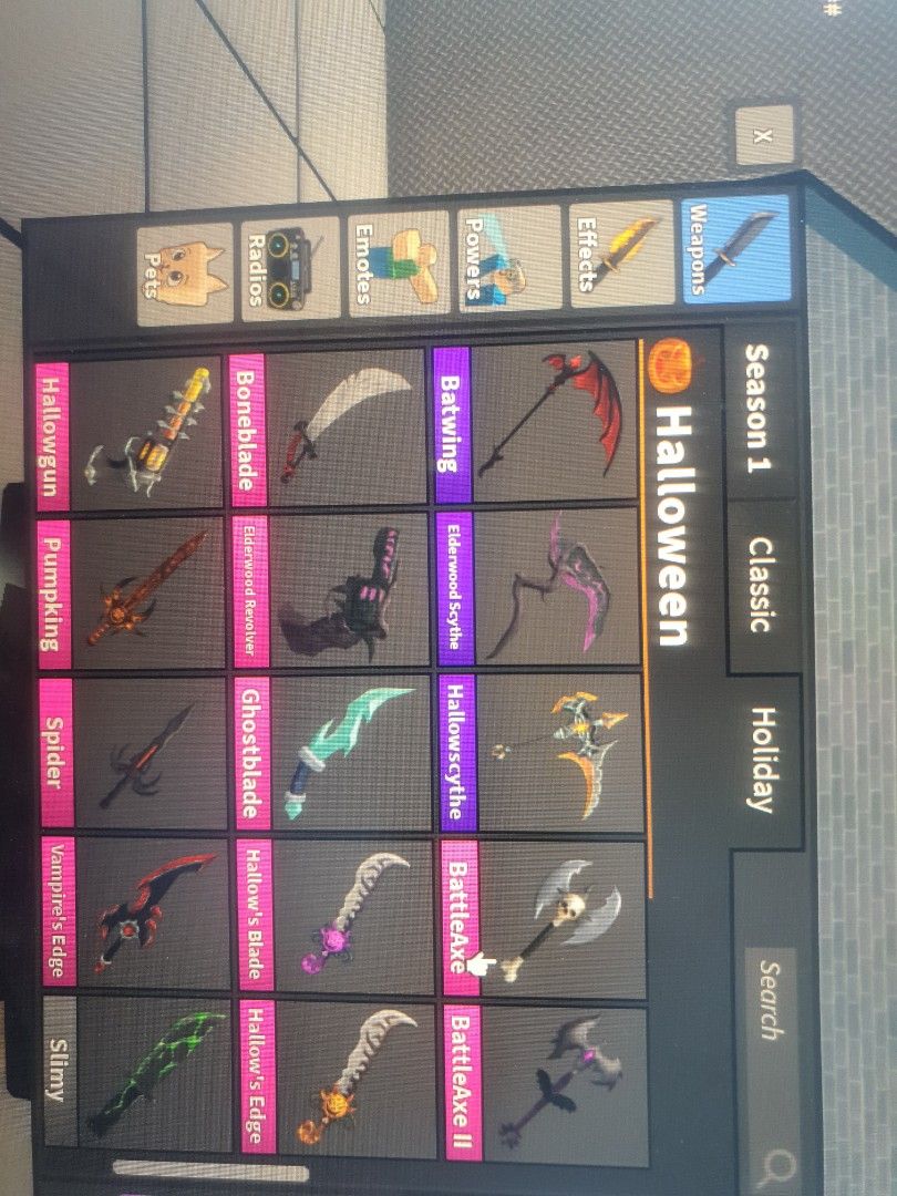 Roblox mm2 inventory, Video Gaming, Video Games, Others on Carousell