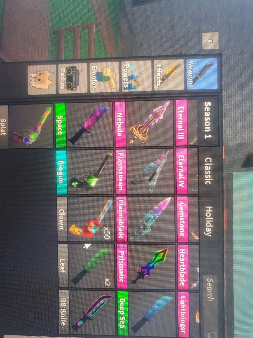 Roblox mm2 inventory, Video Gaming, Video Games, Others on Carousell