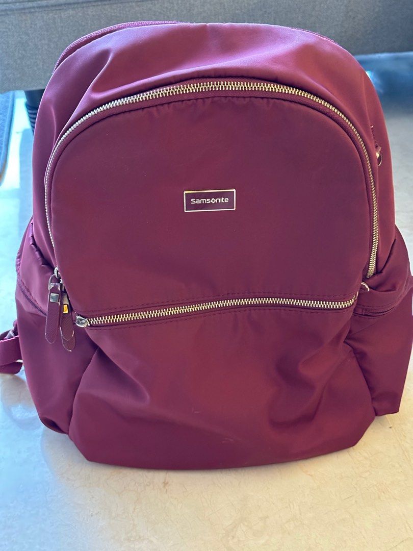 Samsonite Maroon Backpack, Women's Fashion, Bags & Wallets, Backpacks ...