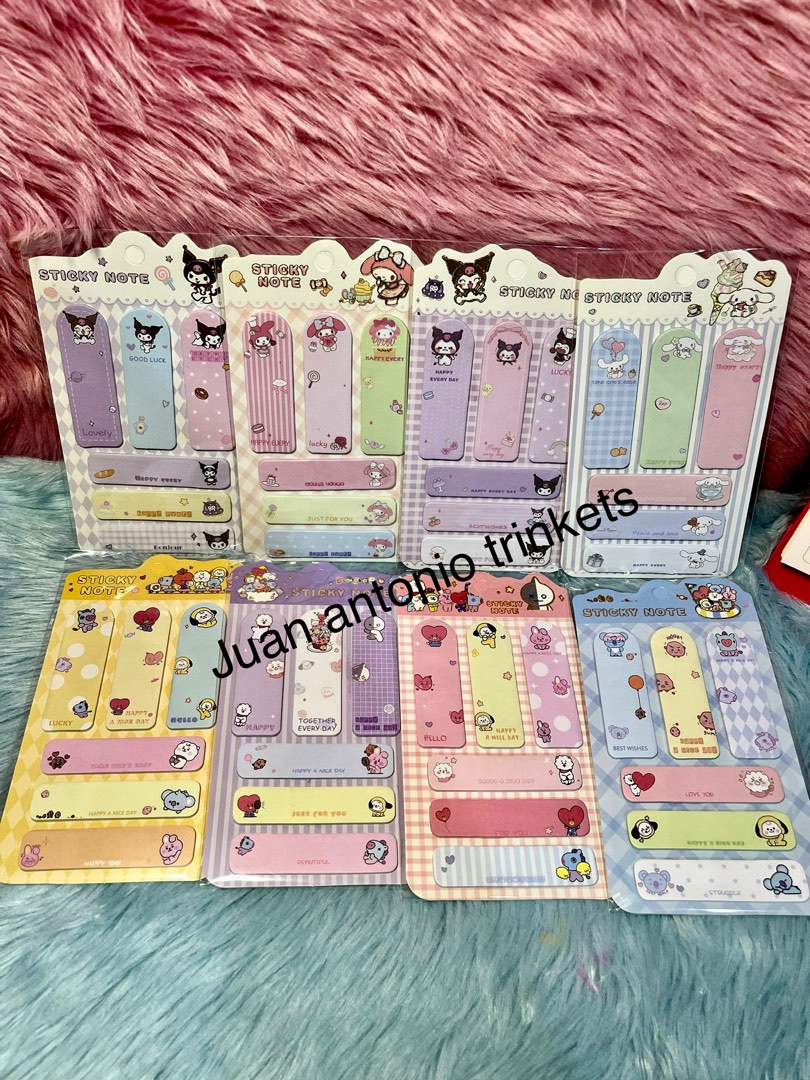 Sanrio BT21 Sticky note memo notepad, Hobbies & Toys, Stationary ...