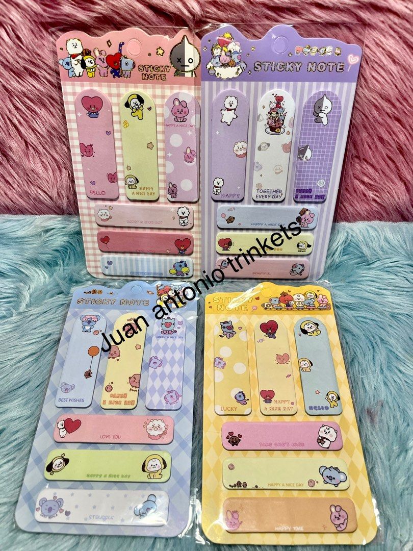 Sanrio BT21 Sticky note memo notepad, Hobbies & Toys, Stationary ...