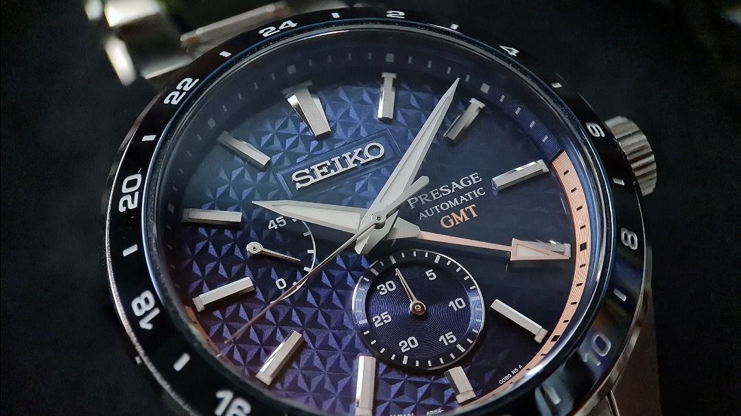 Seiko Presage Sharp Edge GMT SPB217, Men's Fashion, Watches ...