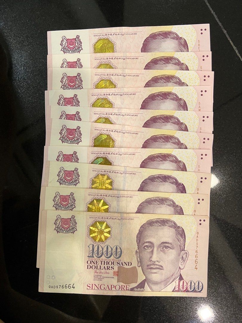 SGD 1000 Singapore dollar notes, Hobbies & Toys, Memorabilia ...