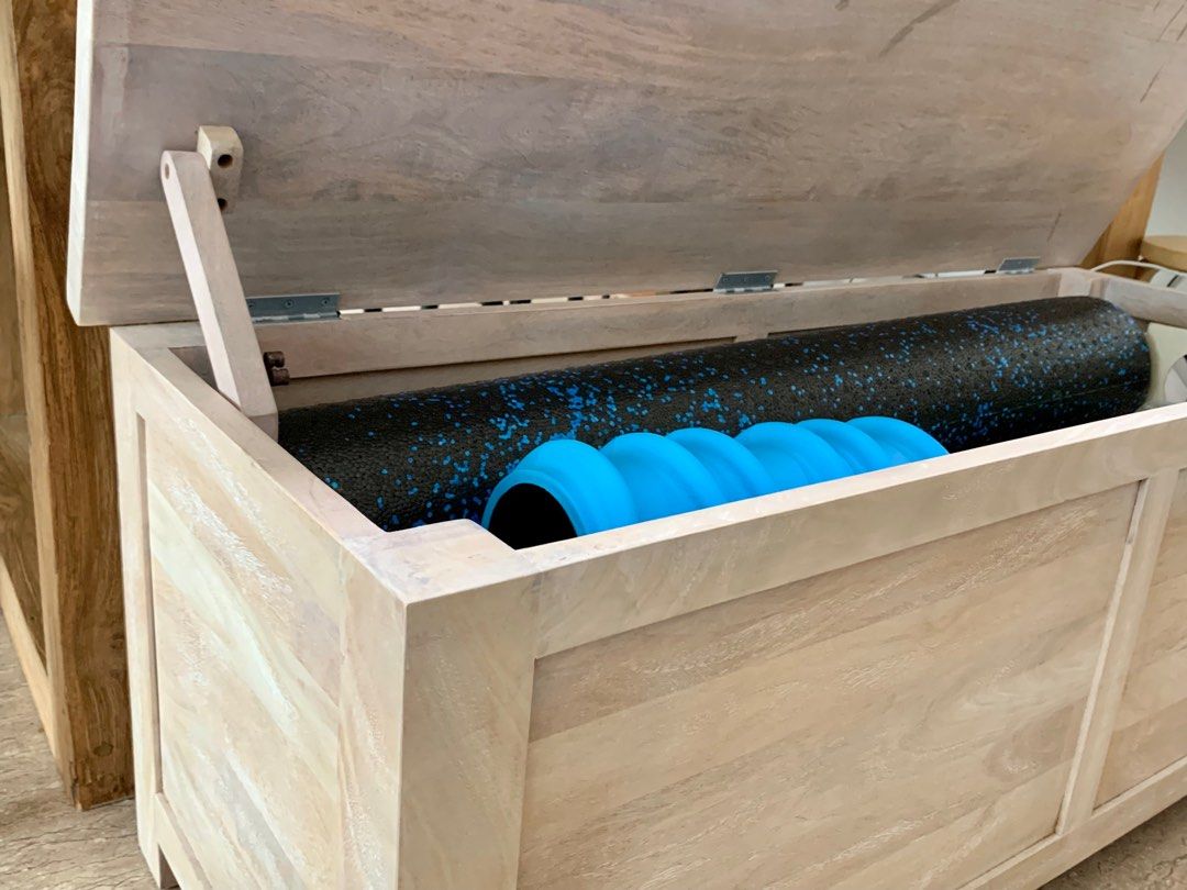 Solid Mango Wood Storage Bench 120x45x45, Furniture & Home Living ...