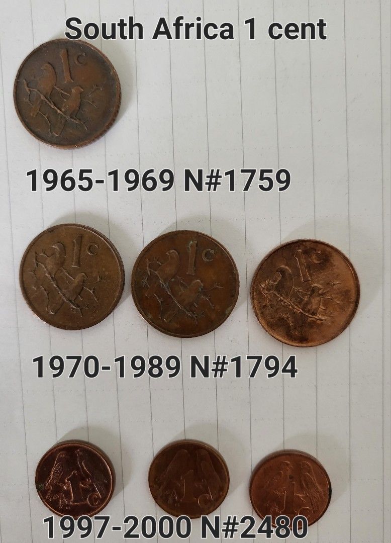 South Africa 1 cent various years, Hobbies & Toys, Memorabilia ...
