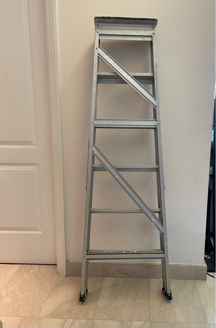 stainless steel ladder - 148cm/6 steps, Furniture & Home Living, Home ...