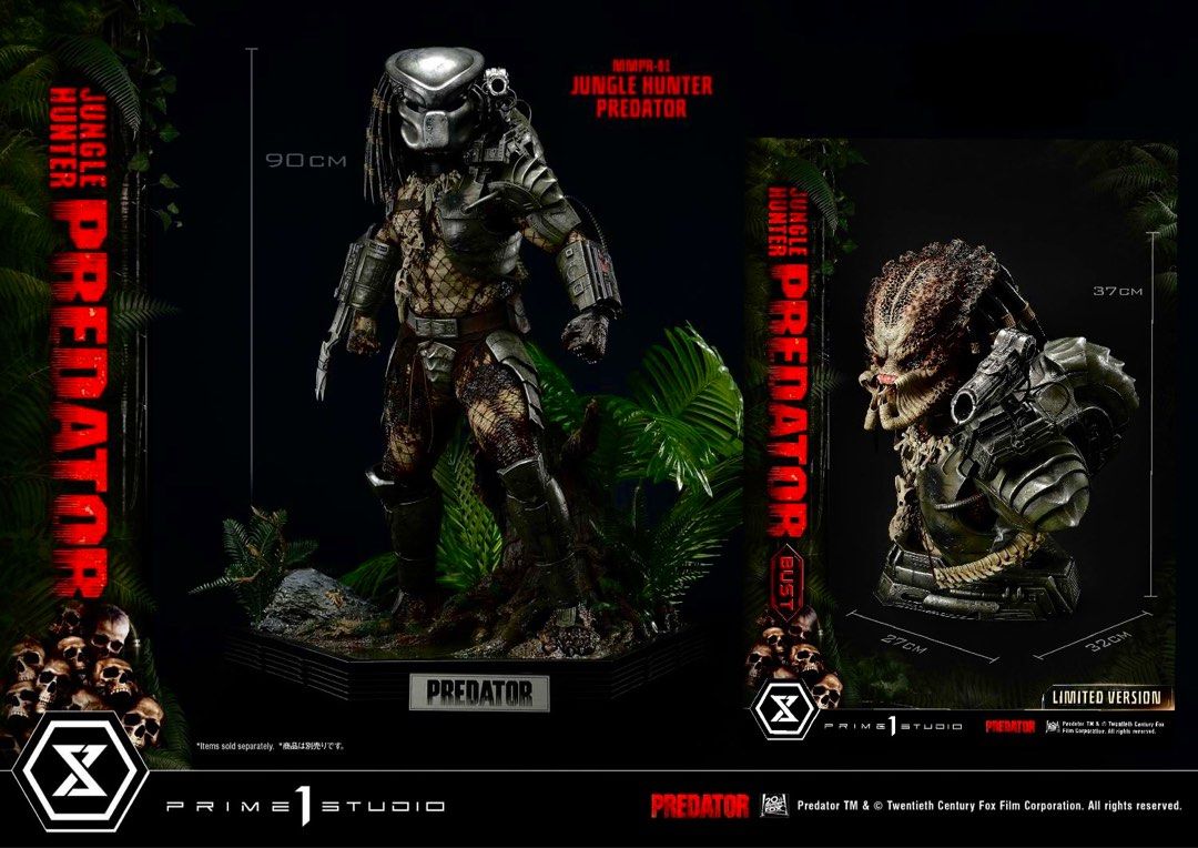 SUPER BUNDLE SET! Prime 1 Studio Jungle Hunter Predator 1:3 Scale ...
