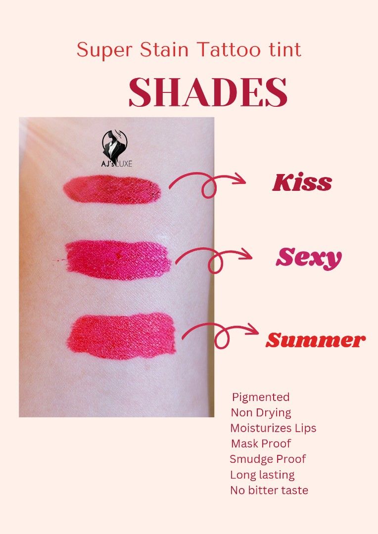 Super+ Stain Tattoo Tint by: AJ's LUXE, Beauty & Personal Care, Face ...