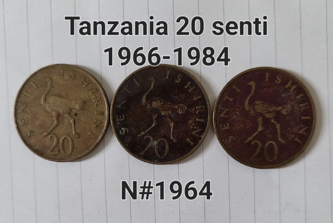 Tanzania 20 Senti 1966-1984, Hobbies & Toys, Memorabilia & Collectibles ...