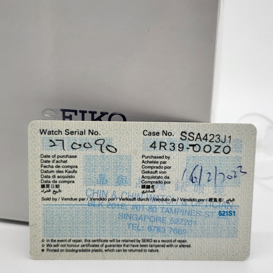 TM-SEIKO Presage SSA423J1 Automatic Mens 40.8mm Watch, Men's Fashion, Watches & Accessories ...