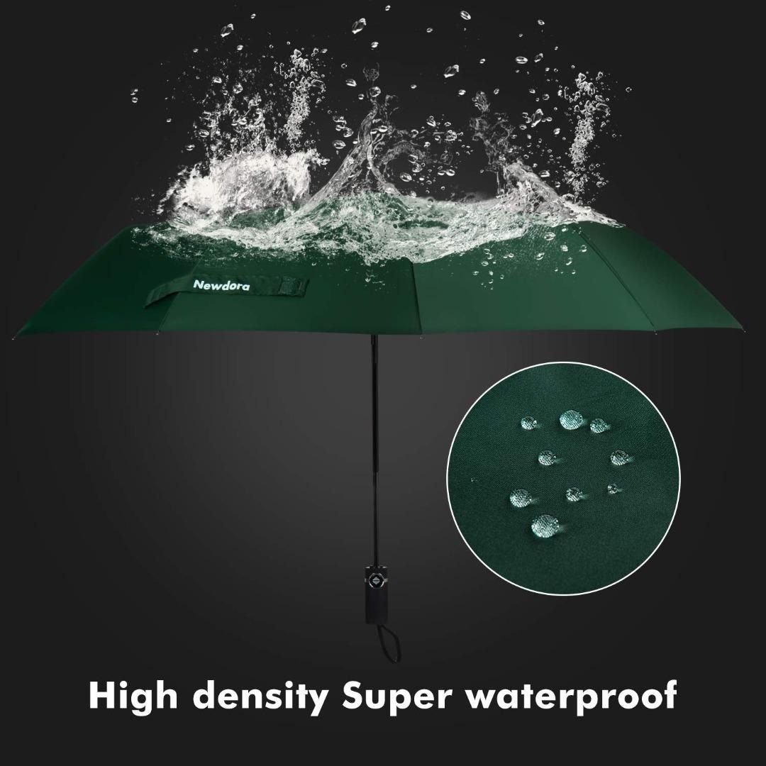 Travel Folding Umbrella, 10 Ribs Golf Umbrella Ergonomic Handle Auto ...