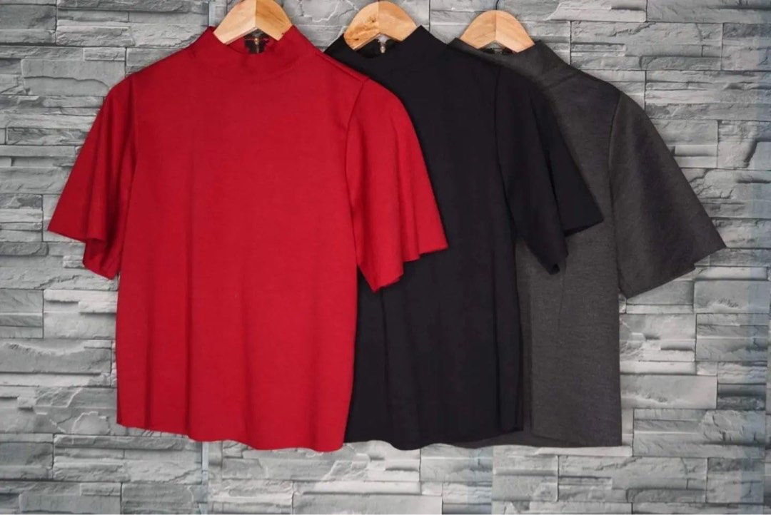 Turtle Neck Formal Top, Women's Fashion, Tops, Blouses on Carousell